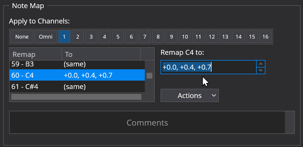 Improvements to MIDI Note Map Filter