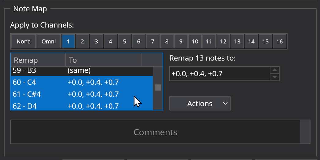 Improvements to MIDI Note Map Filter